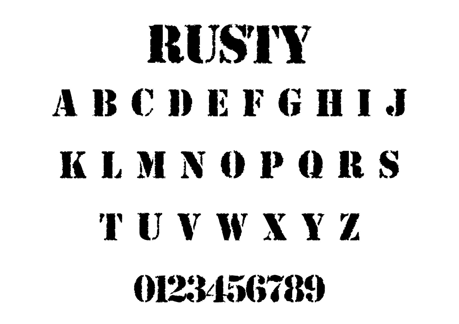 Rusty Font SVG, Distressed Font TTF, Instant Download, Font Svg for ...