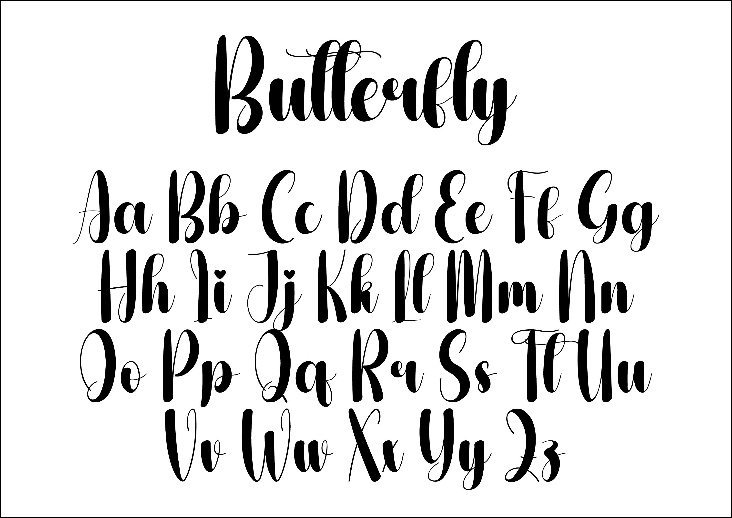 Butterfly Font, Handwritten Script Font, Cricut Fonts, Calligraphy ...