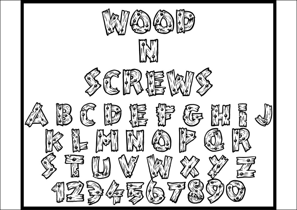Wooden Font Clipart, PNG SVG Bundle, Wood Font Svg, Wood Letters ...
