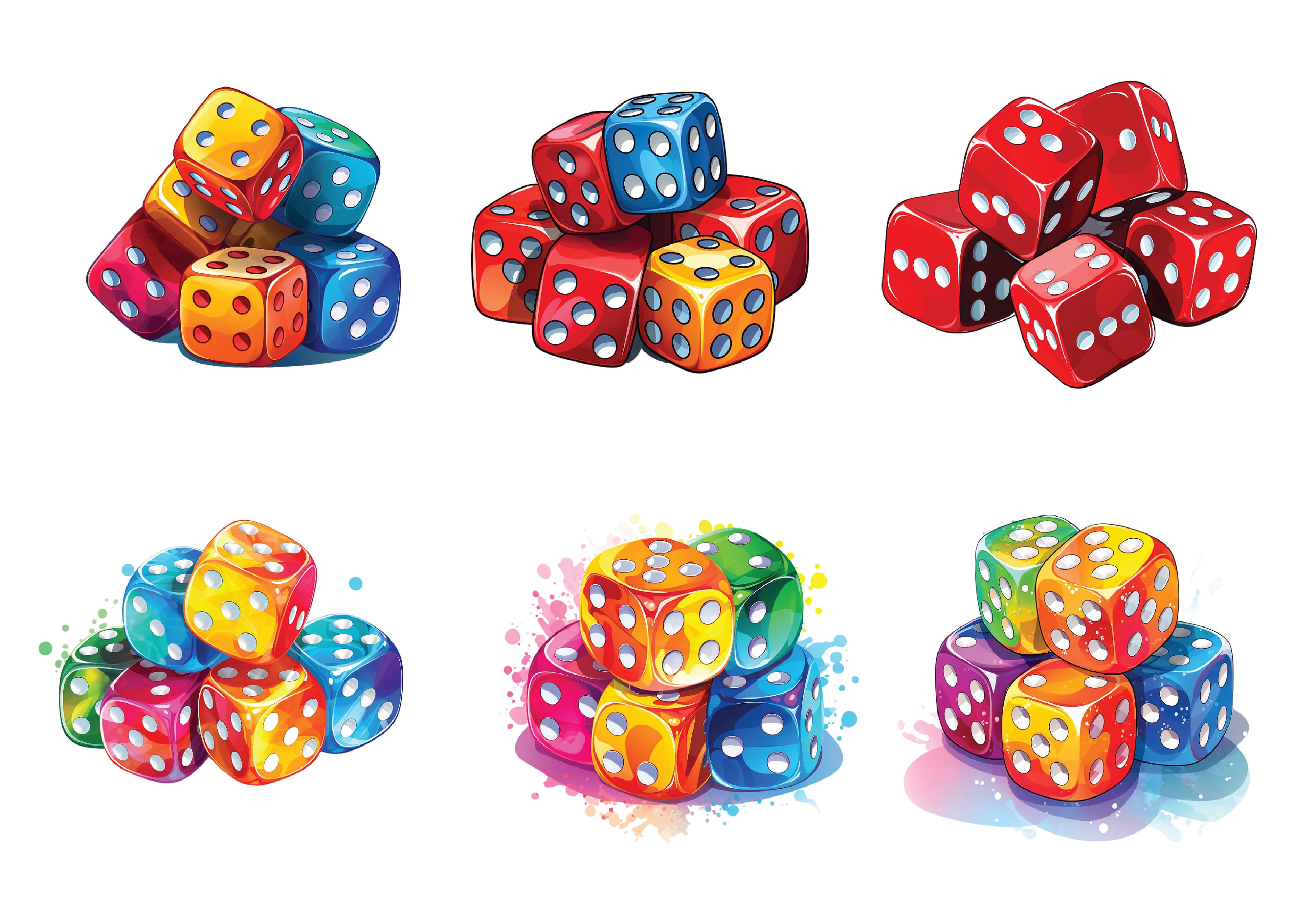 Dice Clip Art, Instant Download, Digital Download, 6 PNG Images ...