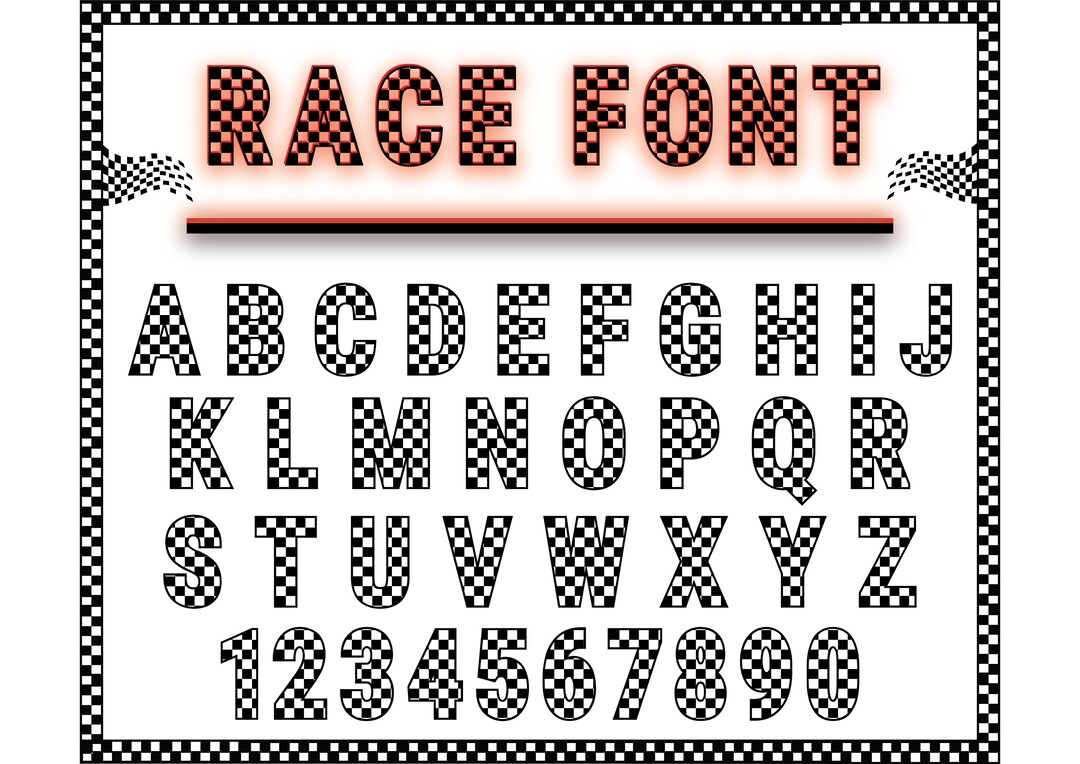 Racing Flag Letters, Racing Flag, Commercial Use, Instant Download ...