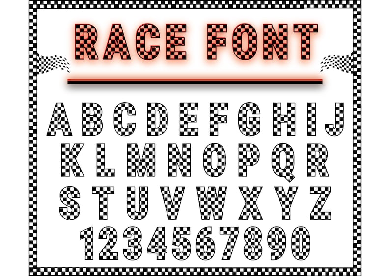 Racing Flag Letters, Racing Flag, Commercial Use, Instant Download ...