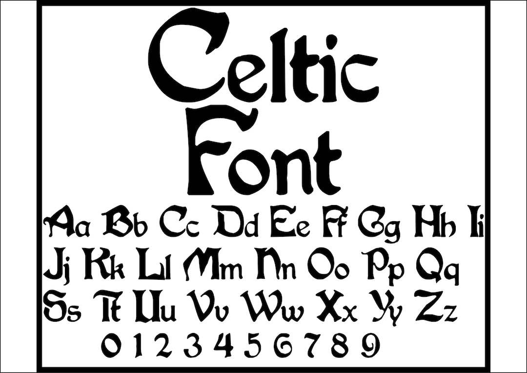 Celtic Font, Irish Font Svg, Gaelic Font, Celtic Letters Svg, Celtic ...