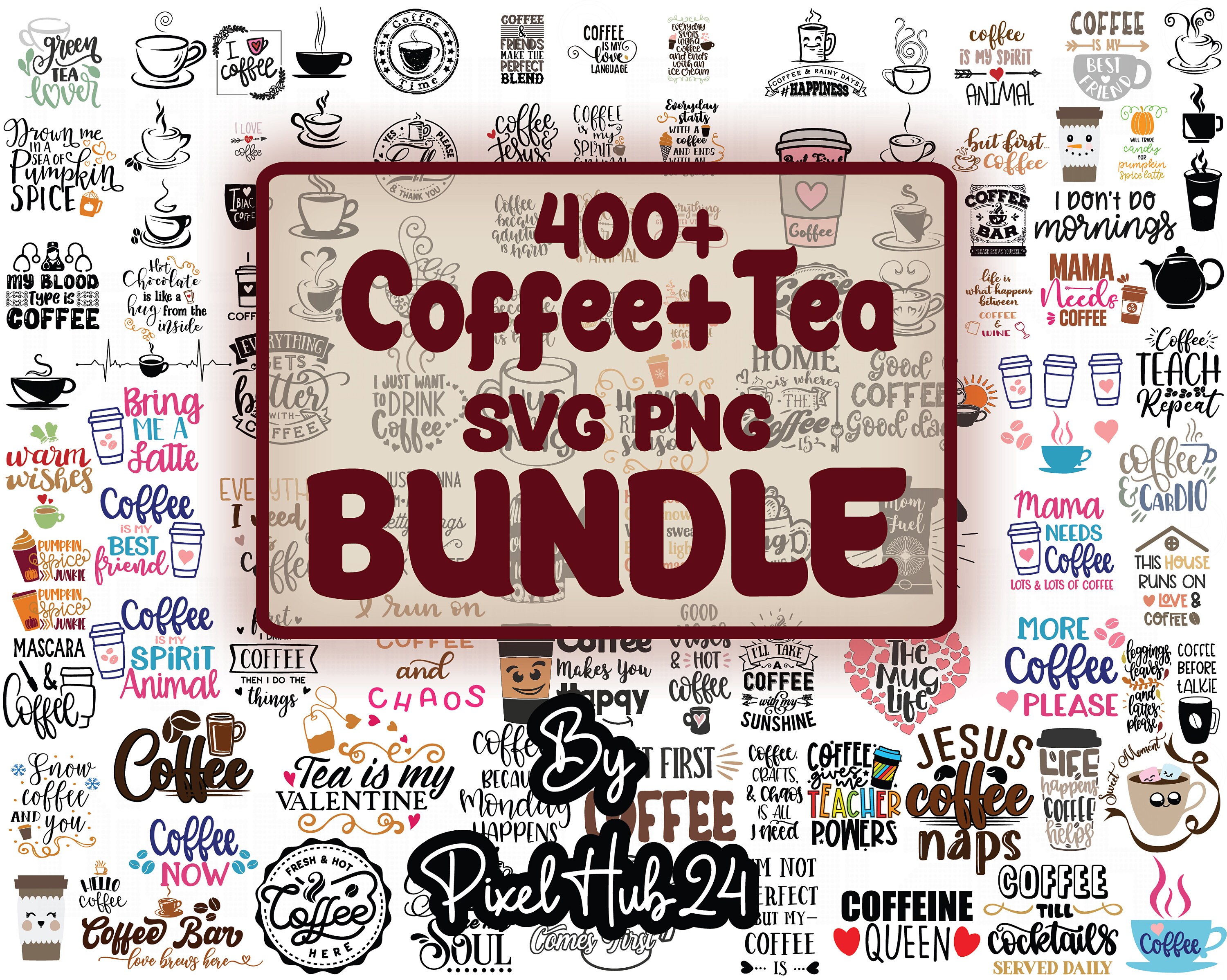 Coffee and Tea SVG Bundle, Coffee SVG, Tea SVG, Coffee Png, Tea Png ...