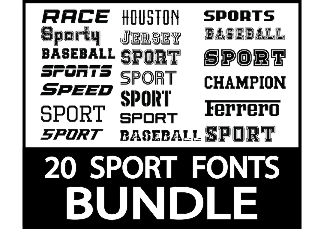 SPORT FONT Bundle, Instant Download, Sport Alphabet, Sport Numbers ...