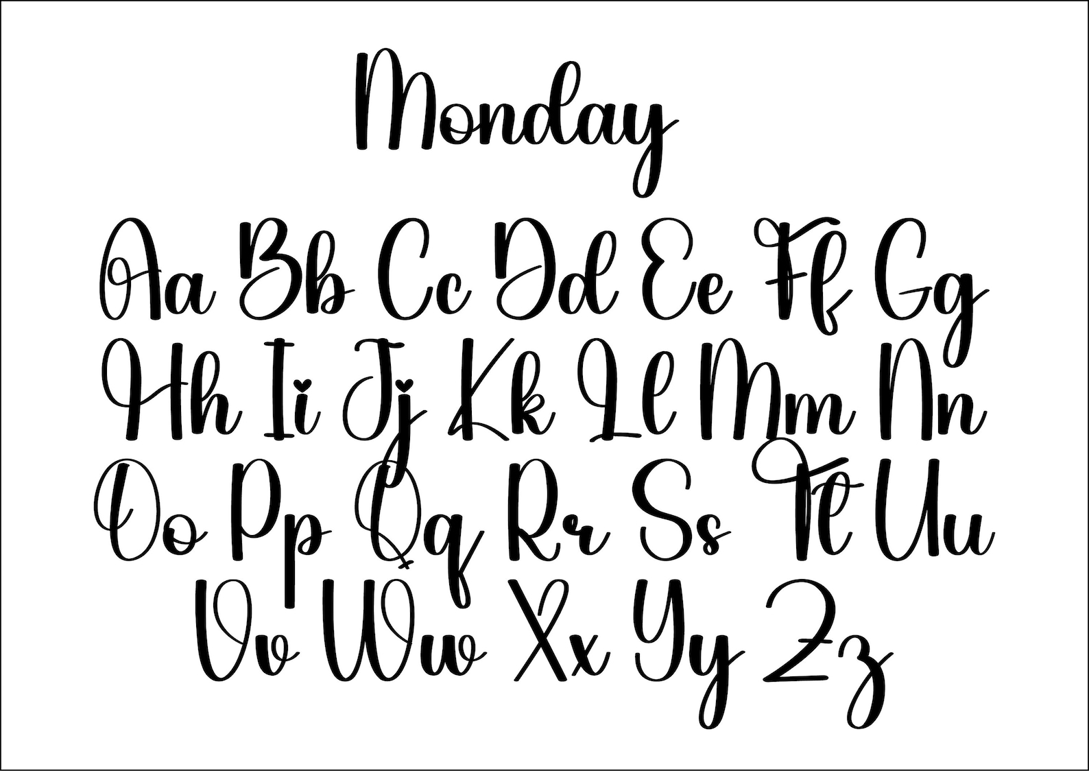 Monday Font, Handwritten Font, Cricut Font, Goodnotes Font, Planner ...