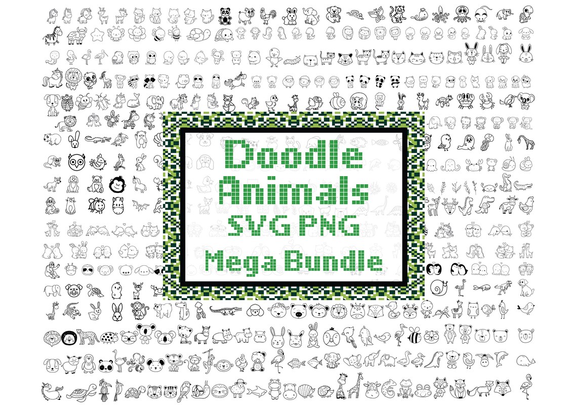 Doodle Animal SVG Mega Bundle, Doodles SVG Bundle, Doodle SVG, Doodle ...