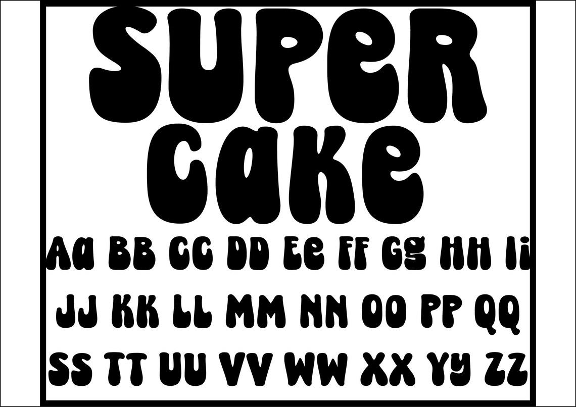Super Cake Font, Retro Font, Vintage Font, Groovy Font, Handwritten ...