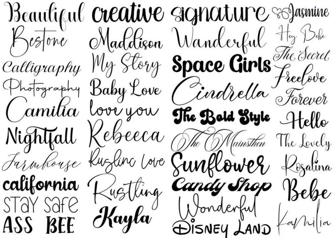 Handwritten 50 Fonts, Font Bundle, Handwritten Font, Heart Font, Fonts ...