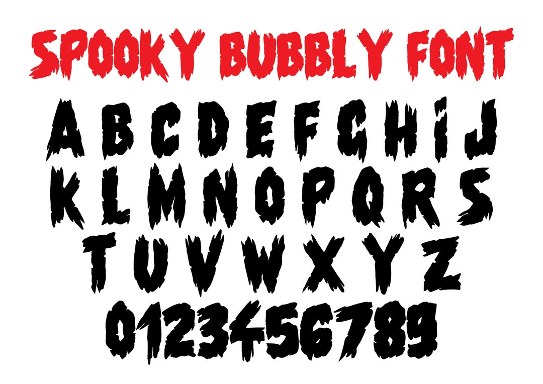 Spooky Bubbly Font, Font SVG, Halloween Font, Boho Font, Spooky Font ...
