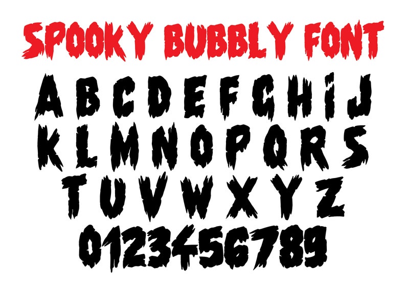 Spooky Bubbly Font, Font SVG, Halloween Font, Boho Font, Spooky Font ...