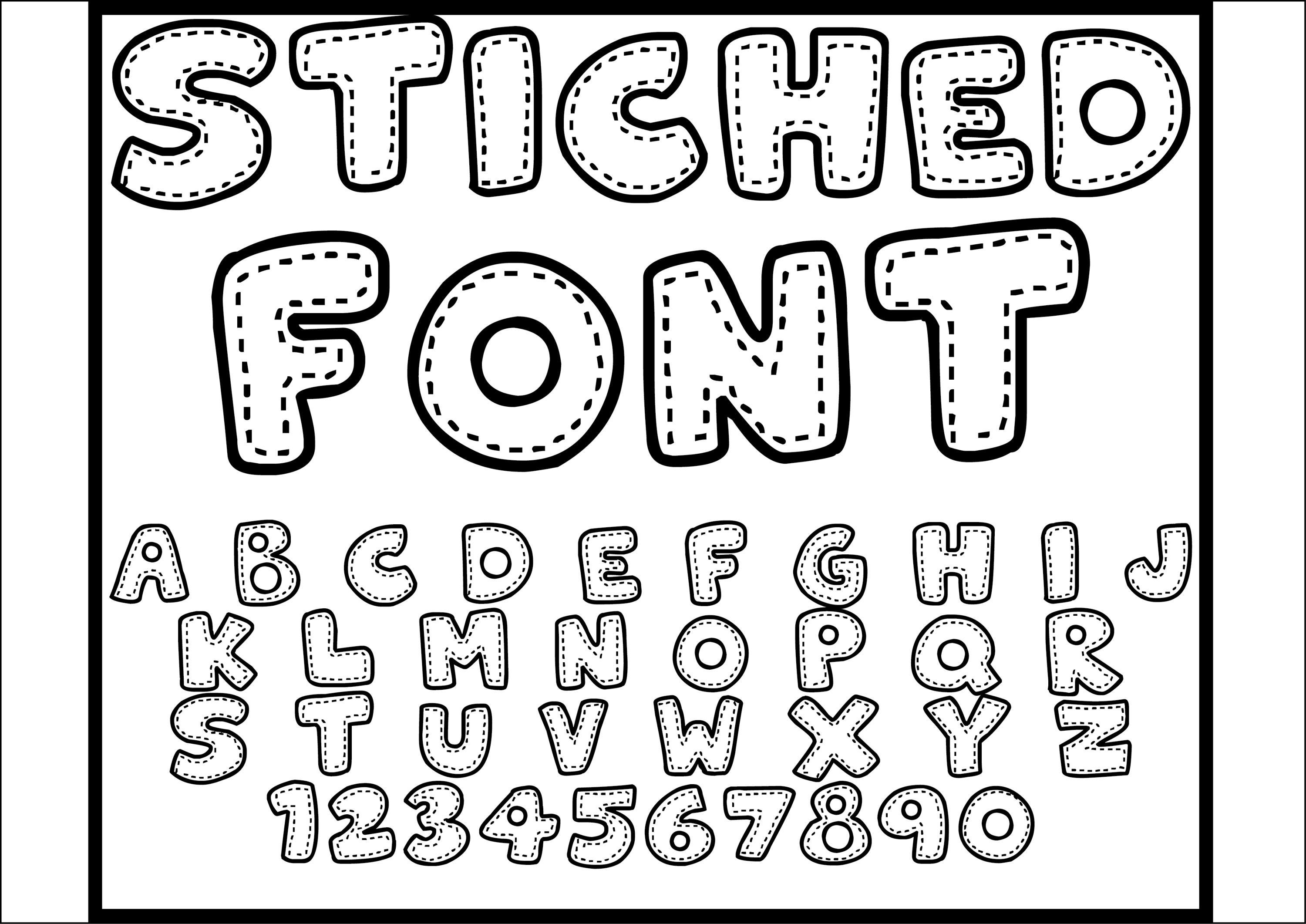 Stiched Doodle Alphabet, Stiched Alphabet, Stiched Doodle Letters, Hand ...