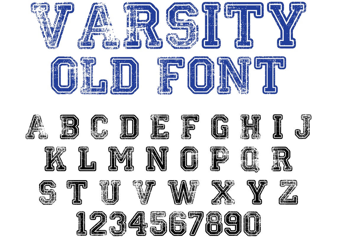 Varsity Distressed Font SVG, Football SVG Alphabet, Distressed Varsity ...