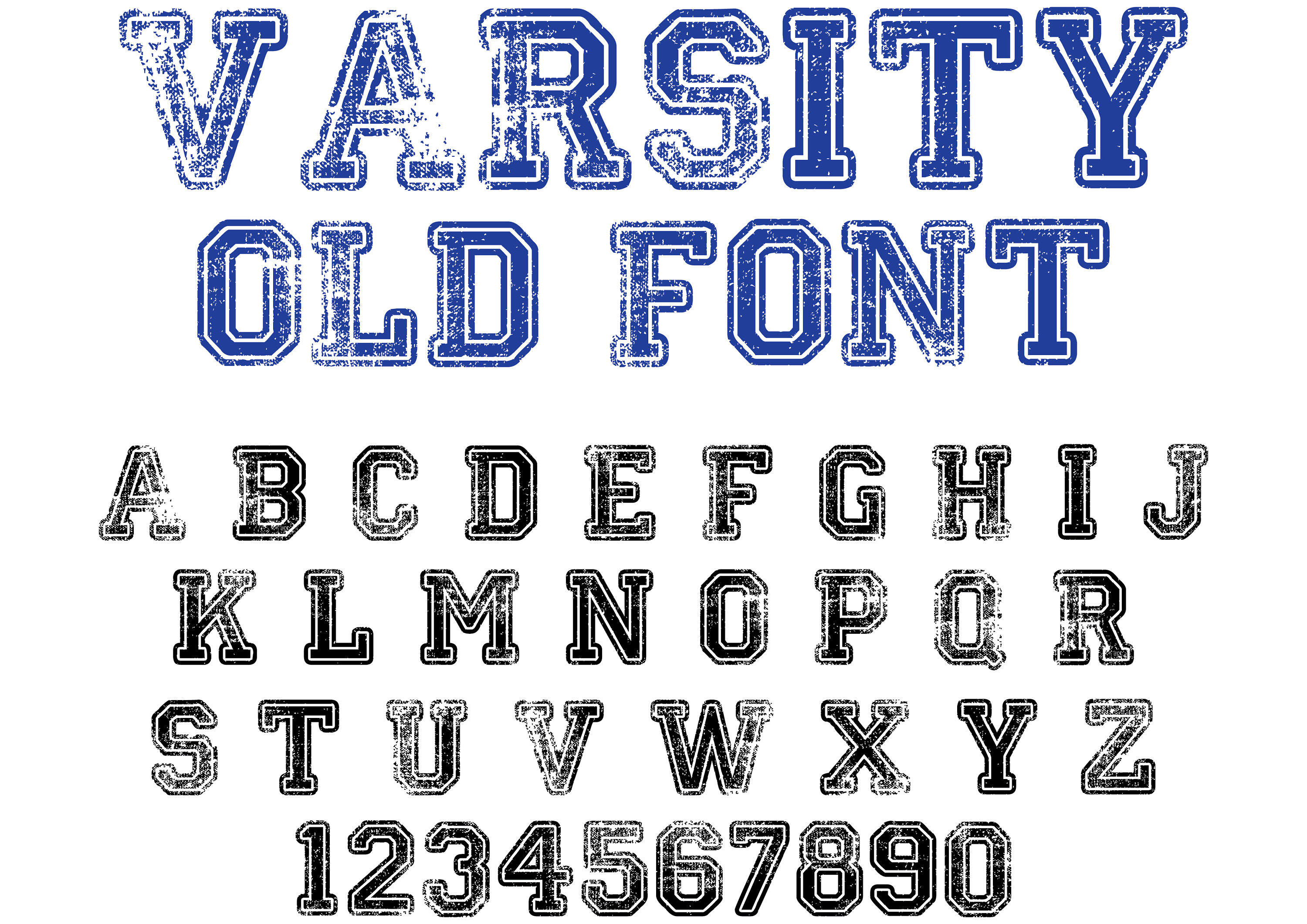 Varsity Distressed Font SVG, Football SVG Alphabet, Distressed Varsity ...