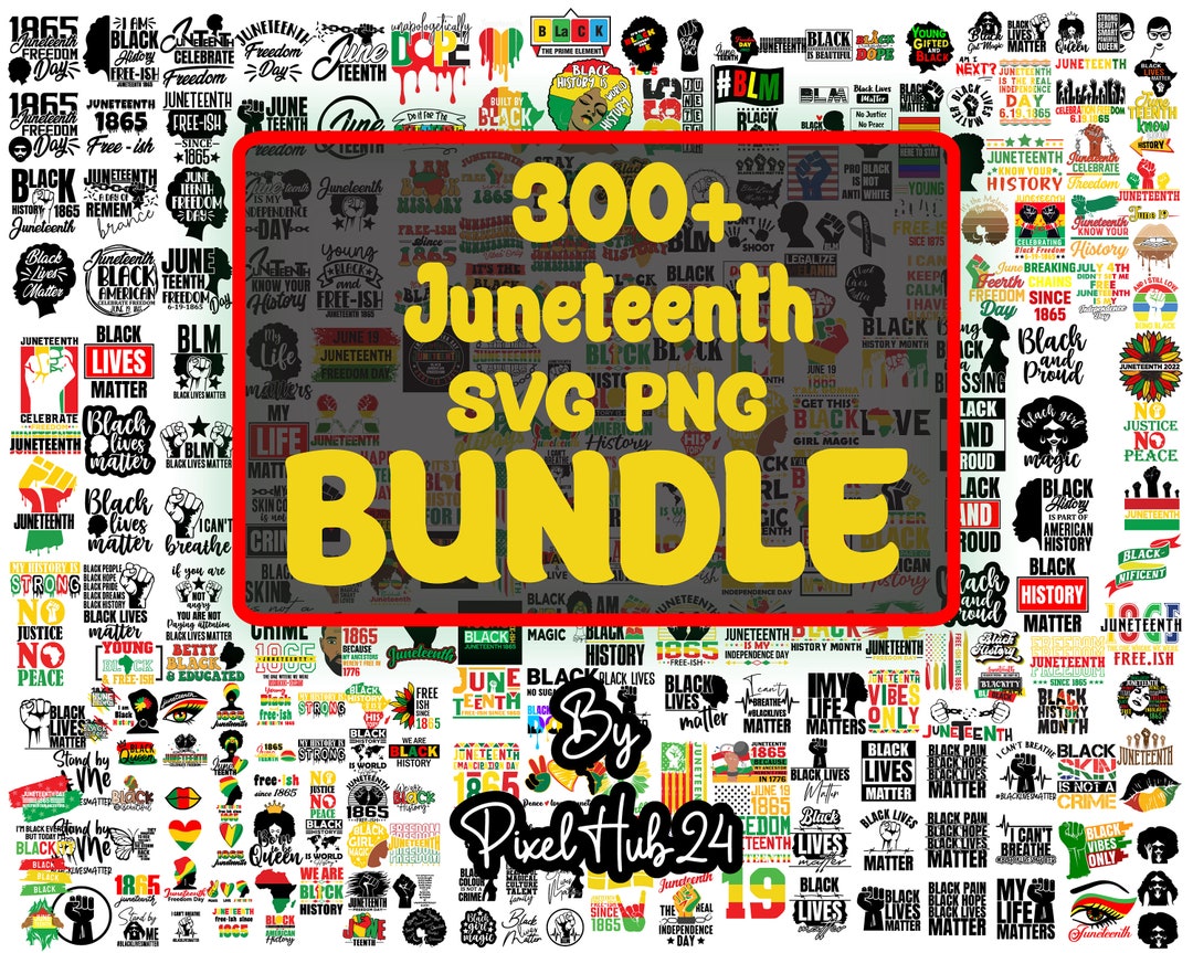 Juneteenth PNG Bundle Juneteenth Sublimation Png, Free-ish, Black ...