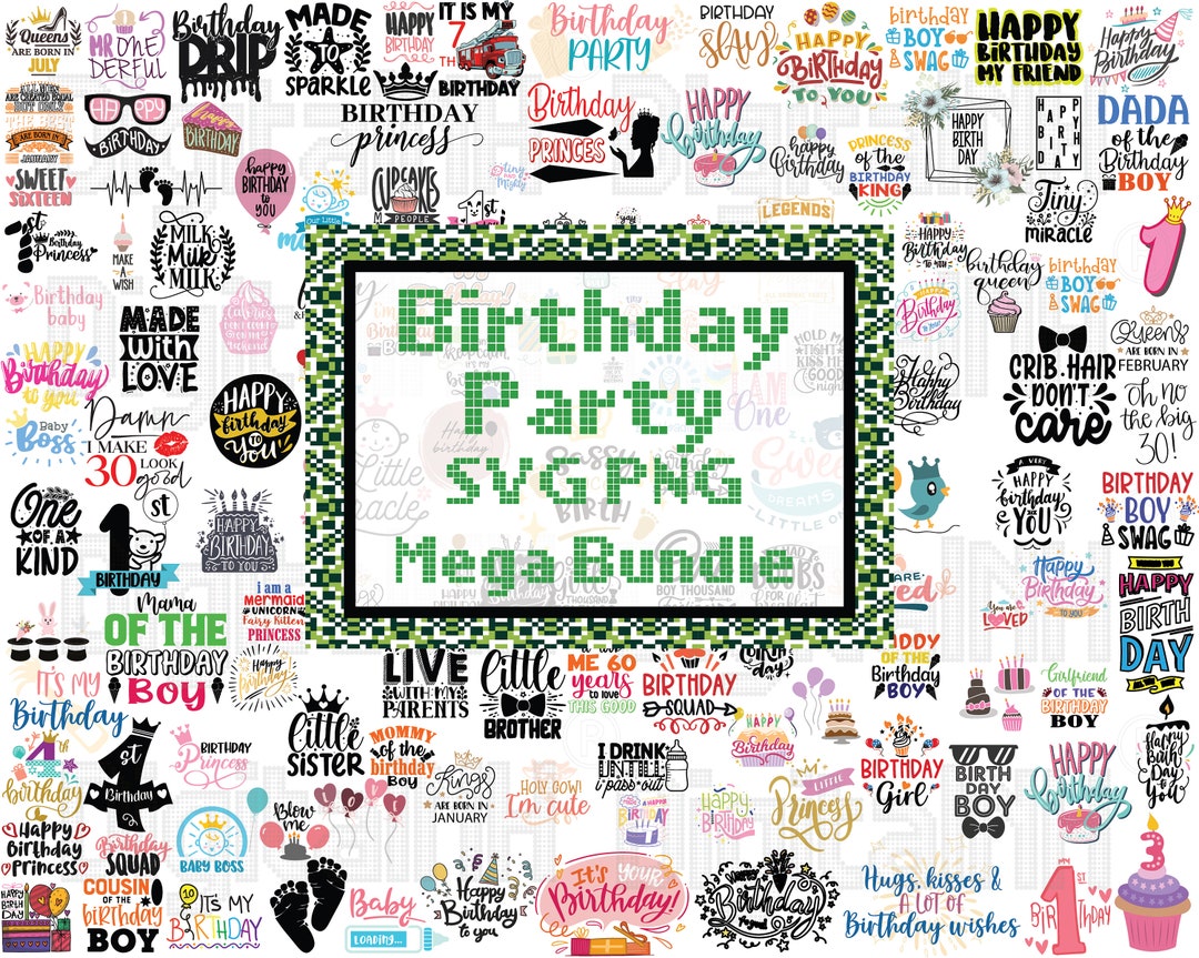 Birthday SVG Bundle, Birthday SVG, Anniversary SVG, Birthday Gift Idea ...