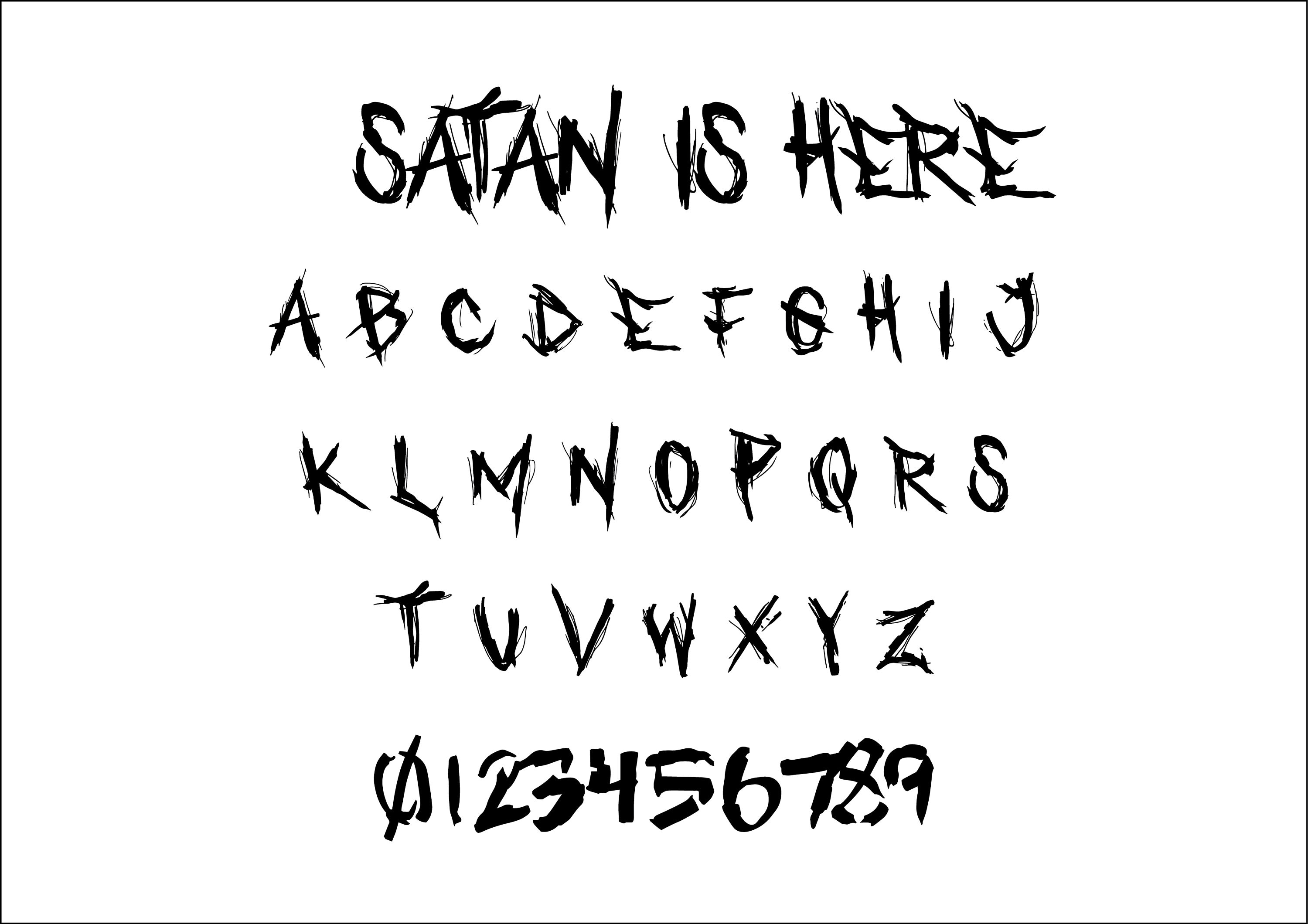 Satan is Here - Horror Alphabet SVG, Horror SVG Alphabet, Horror Font ...
