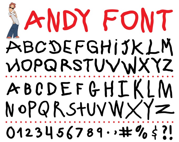 ANDY FONT SVG, Digital Download, Font Svg, Andy Svg, Alphabet Svg, Toy ...