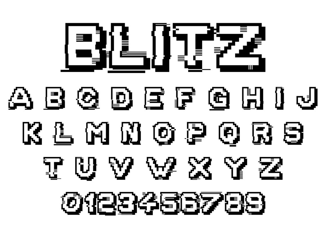 Blitz, Glitch Font, Hacker Font, Fonts for Cricut, Glitch Alphabet, Instant Download, Digital ...