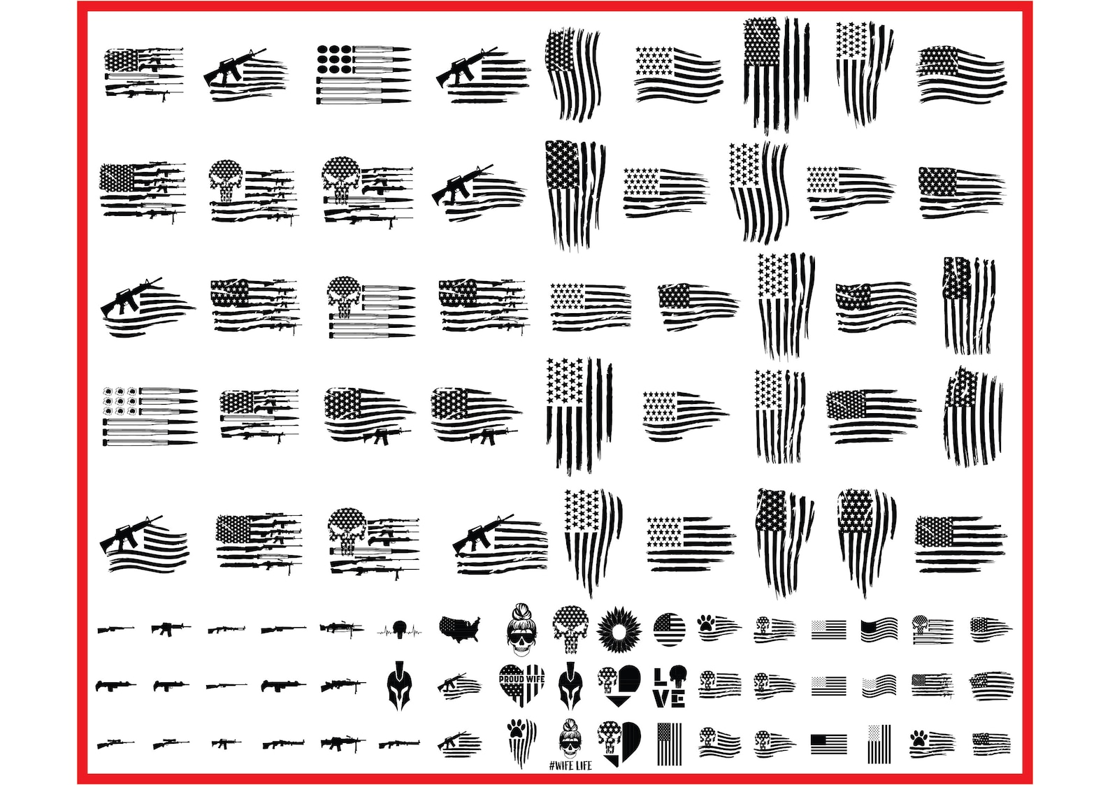 American Flag Svg, 4th of July Svg, Distressed Flag Svg, Fourth of July ...