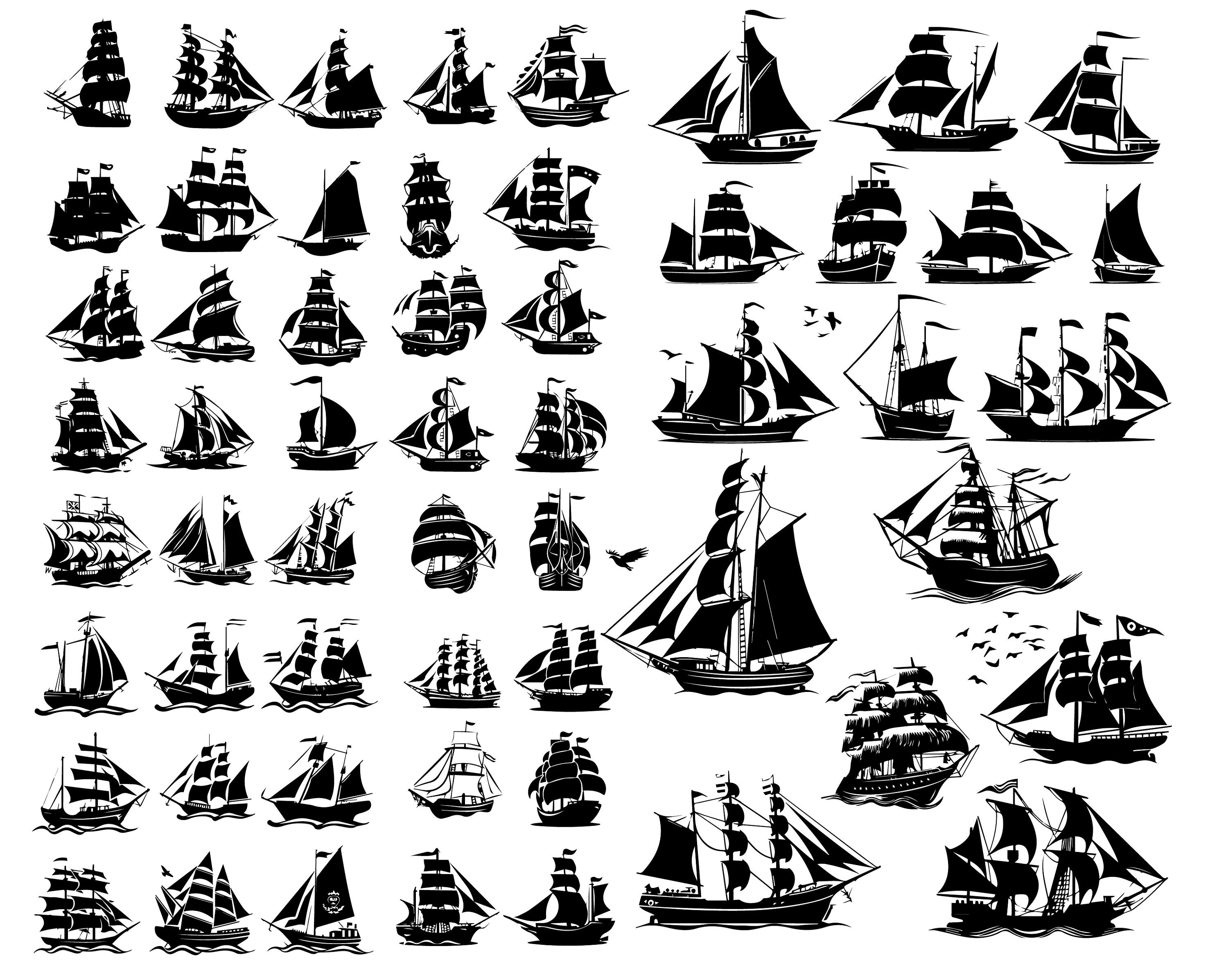 Pirate Ships, Mega Bundle PNG, Cruise Mega Bundle, Sail Boat Png ...