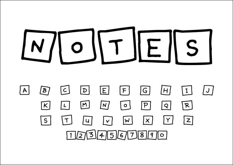 Notes Font, Handwritten Font, Cricut Font, Procreate Font, Cute Font ...