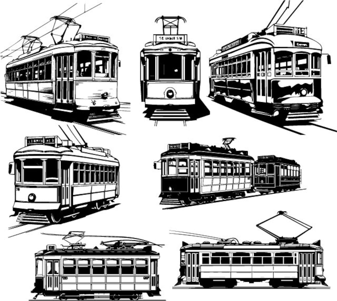 Tram Svg, Tram Silhouette, Tram Cricut, Train Bus Public, Transport ...