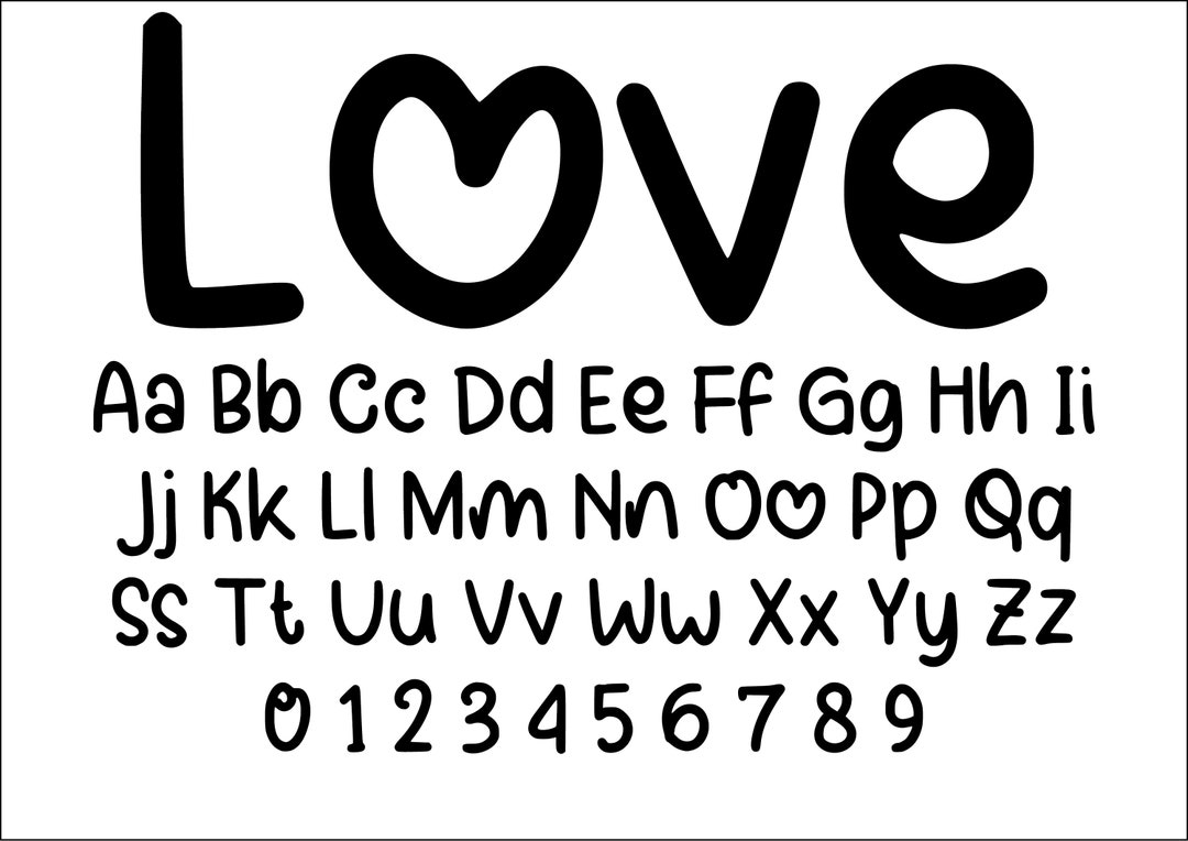 Valentine Font TTF, Heart Font, Valentine's Day Font, Cute Hearts ...
