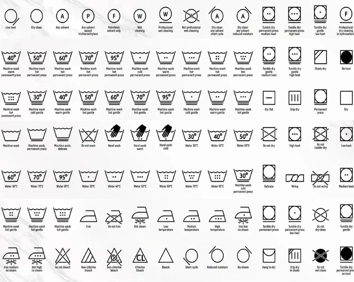 Laundry Symbols SVG Bundle, Laundry Svg, Laundry Sign Svg, Laundry ...