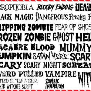 25 Horror Font, Bundle SVG PNG, Horror Alphabet Svg, Bone Font Svg ...