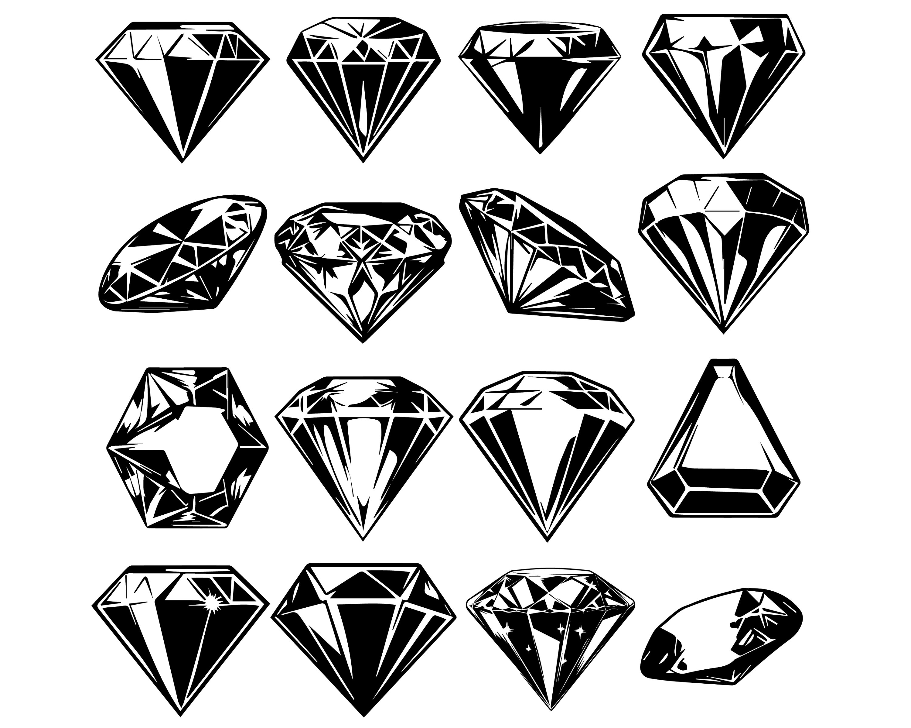 Diamond Svg Bundle, Diamond Clipart, Diamond Ring Svg, Wedding Svg ...