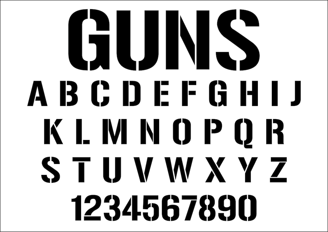 Stencil Font Ttf, Stencil Letters Svg, Military Font Svg, Stencil Font ...