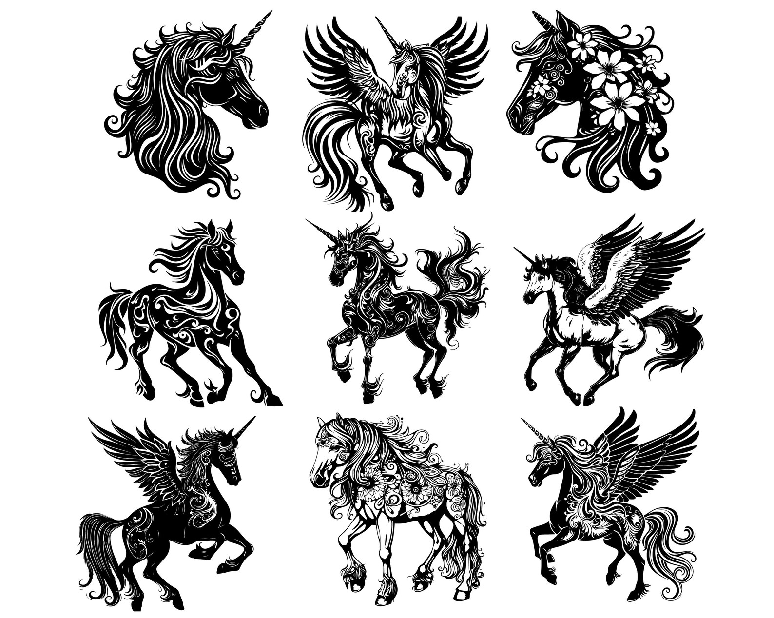 Pegasus Flying Horse, Winged Stallion Equine, Myth Steed Fairy Tale ...