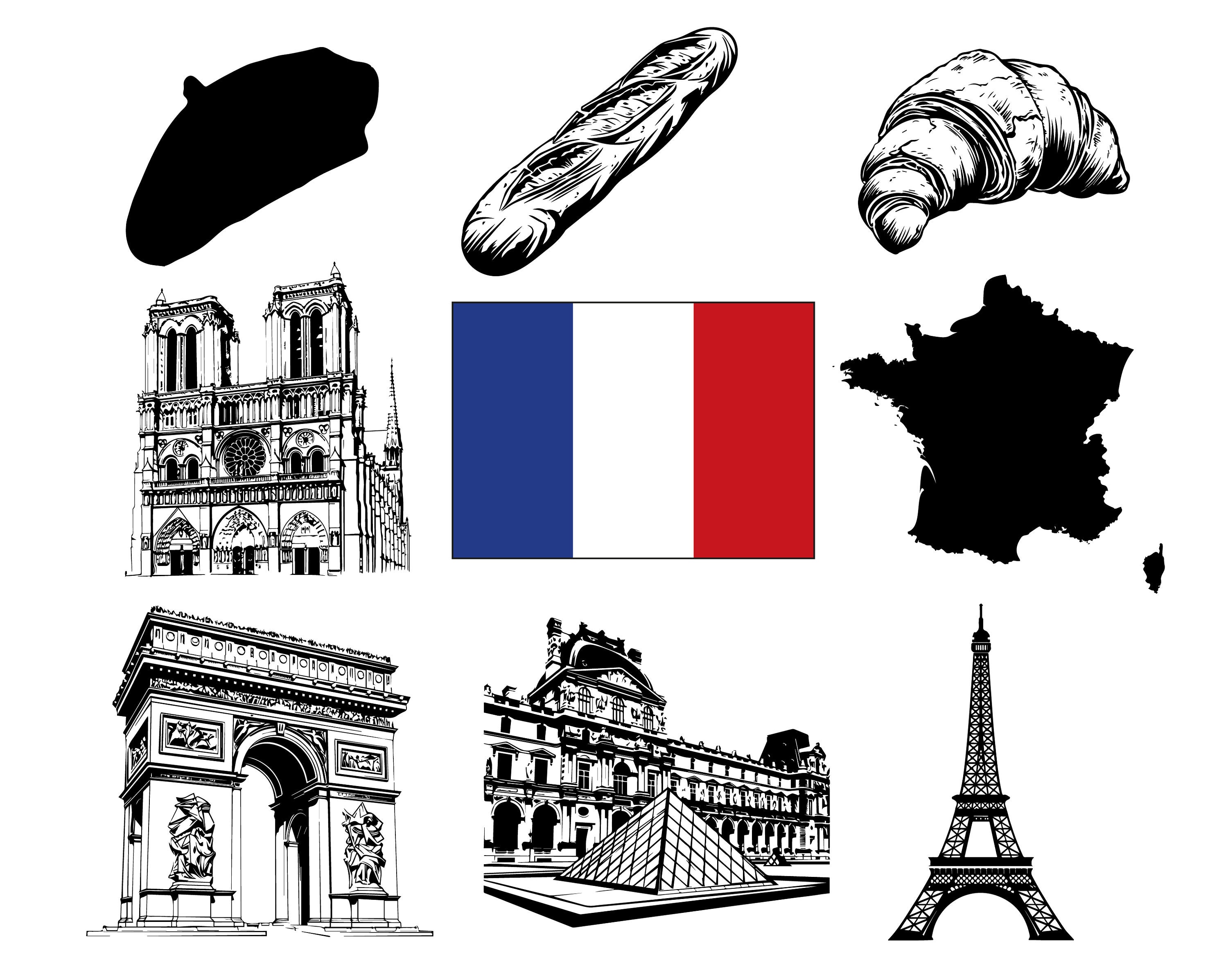 France Clip Art Bundle, French Clip Art Bundle, National Drawings ...