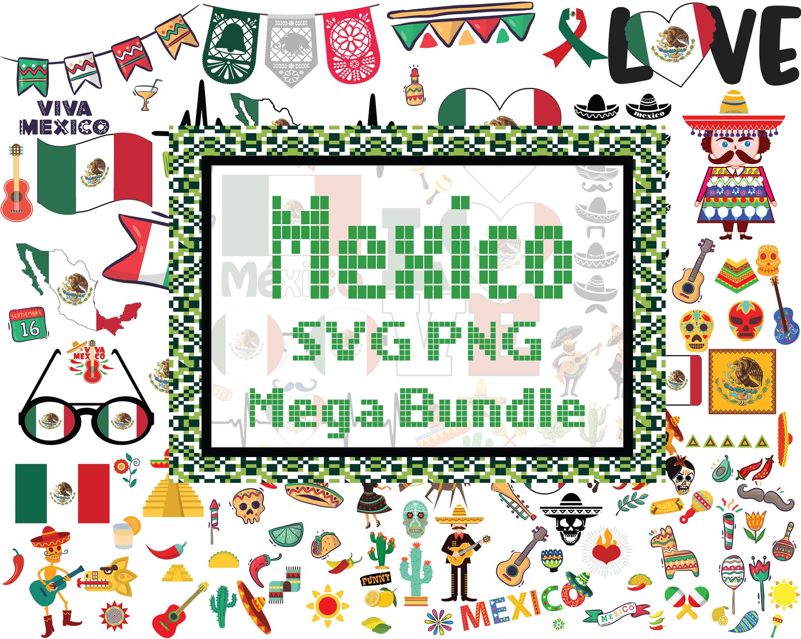 Mexico SVG Bundle, Mexican Flag Eagle SVG, Coat of Arms, Mexico Svg ...