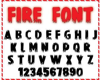 Fire Font SVG, Flame Font SVG, Flame Font for Cricut, Silhouette, Blaze ...