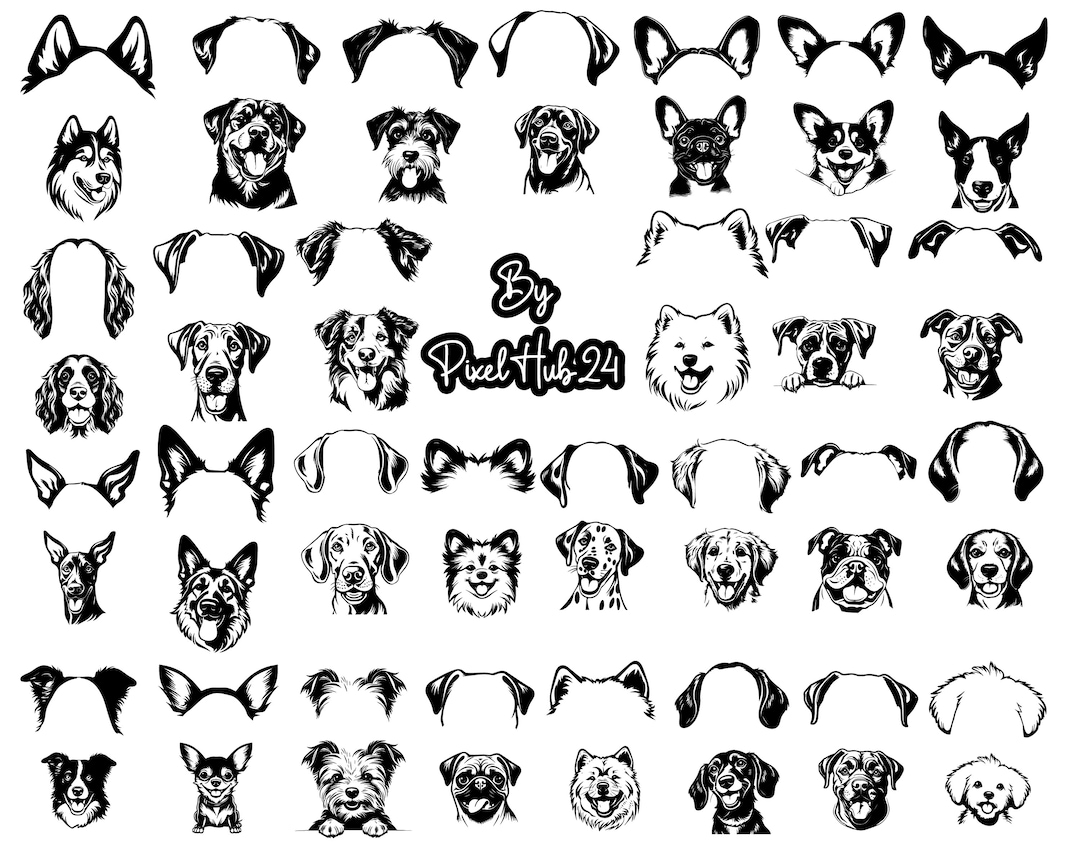 100 Dog Breeds SVG PNG Bundle, Playful Dog SVG Bundle, Dog Peeking Svg ...