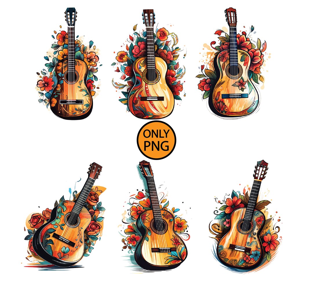 Guitars Clipart Bundle, INSTANT DOWNLOAD, High-quality PNG, Invitations ...