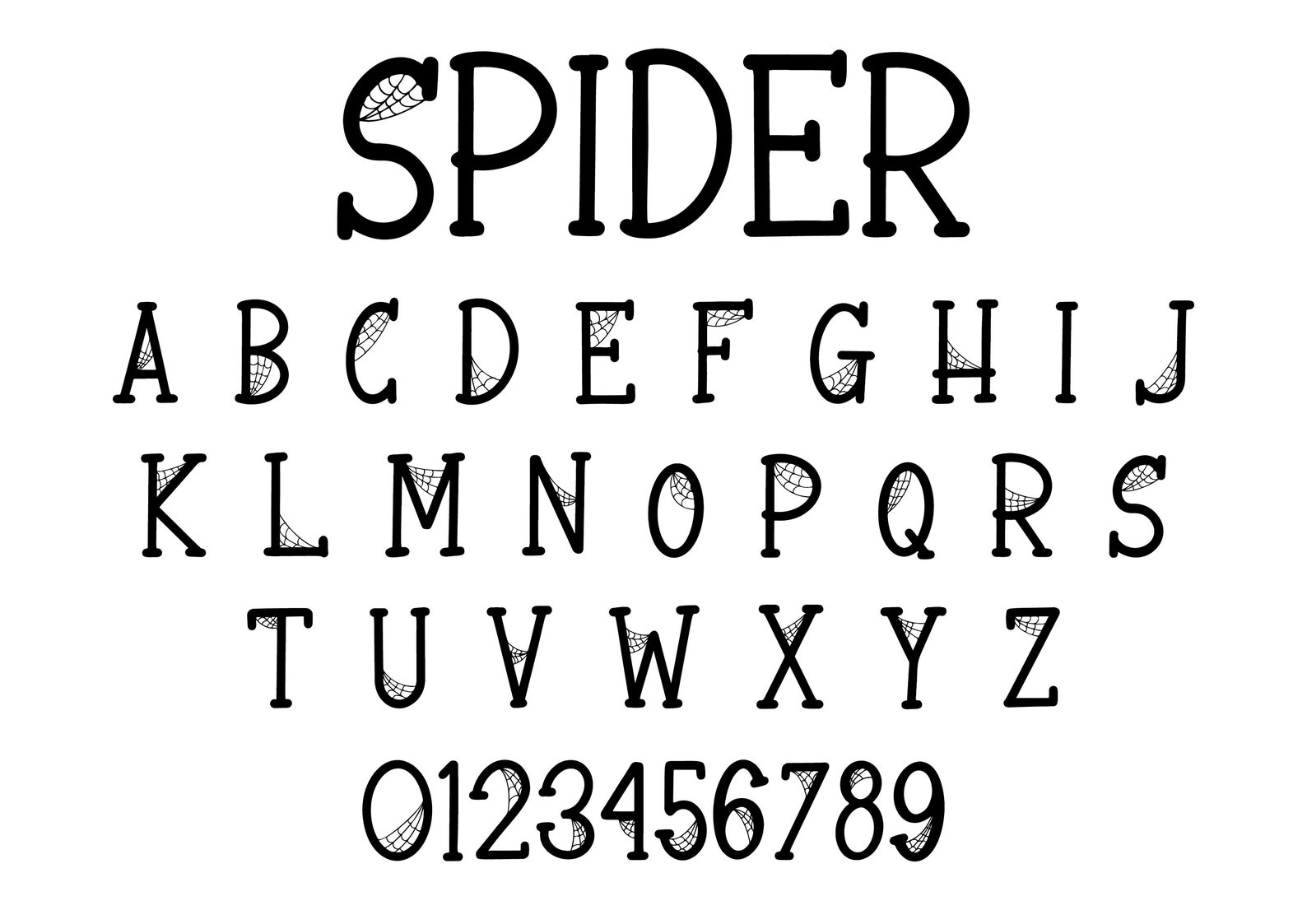 Spider Font SVG, Spider Alphabet SVG, Spider Font, Spider Web Font ...