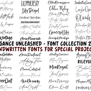 50 Handwritten Fonts - Font Bundle, Handwritten Font, Heart Font ...