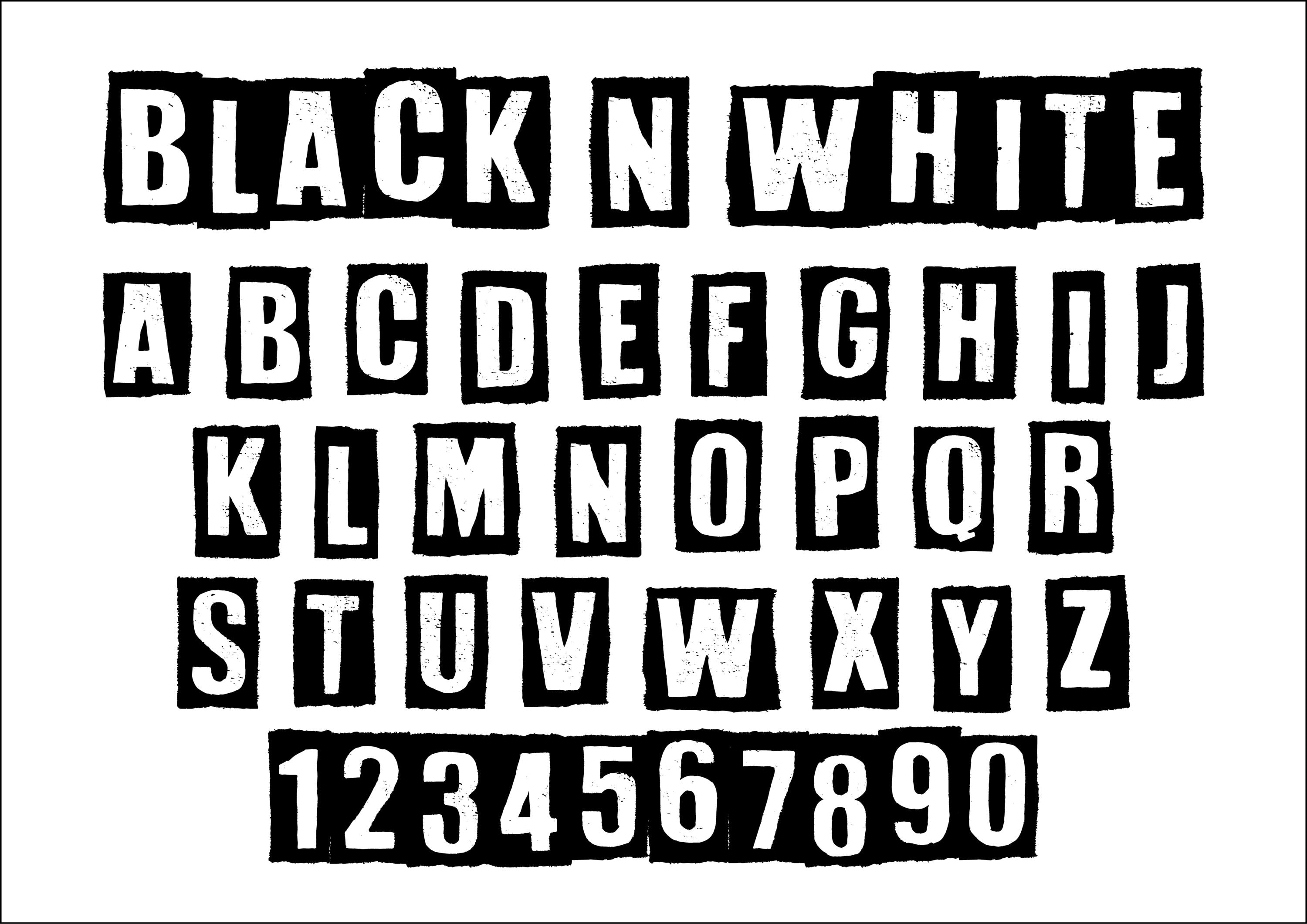 Black and White, Black White Font, Cricut Font, Font Svg Png, Black ...