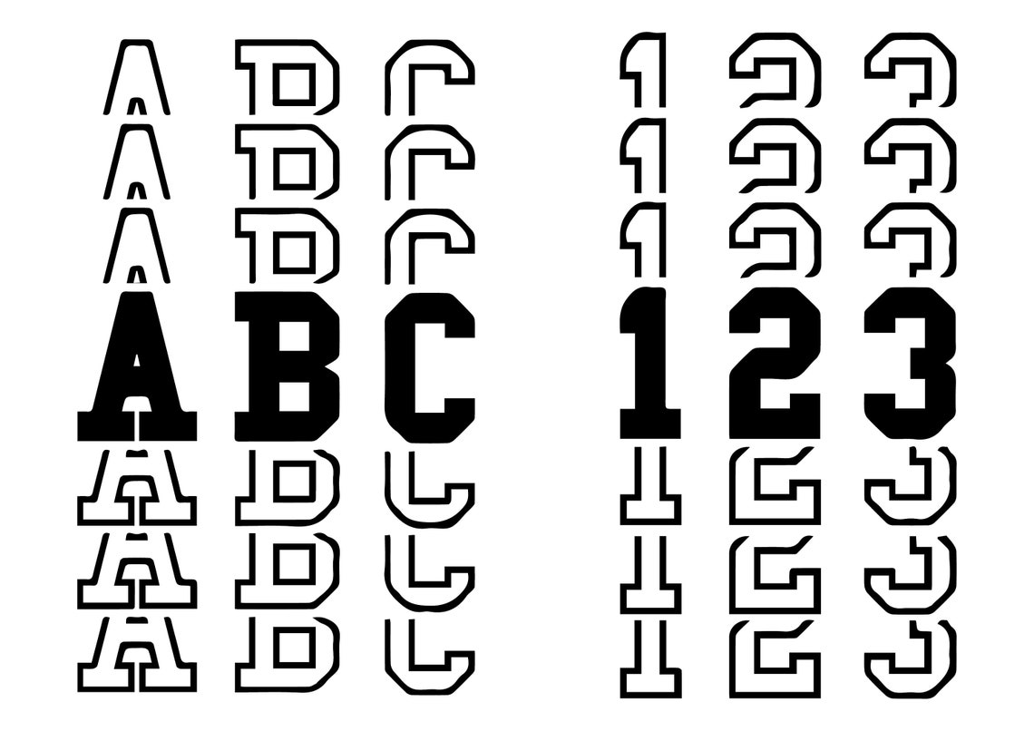 Mirror Font SVG, Stacked Font SVG, Sports Font SVG, Stacked Alphabet ...