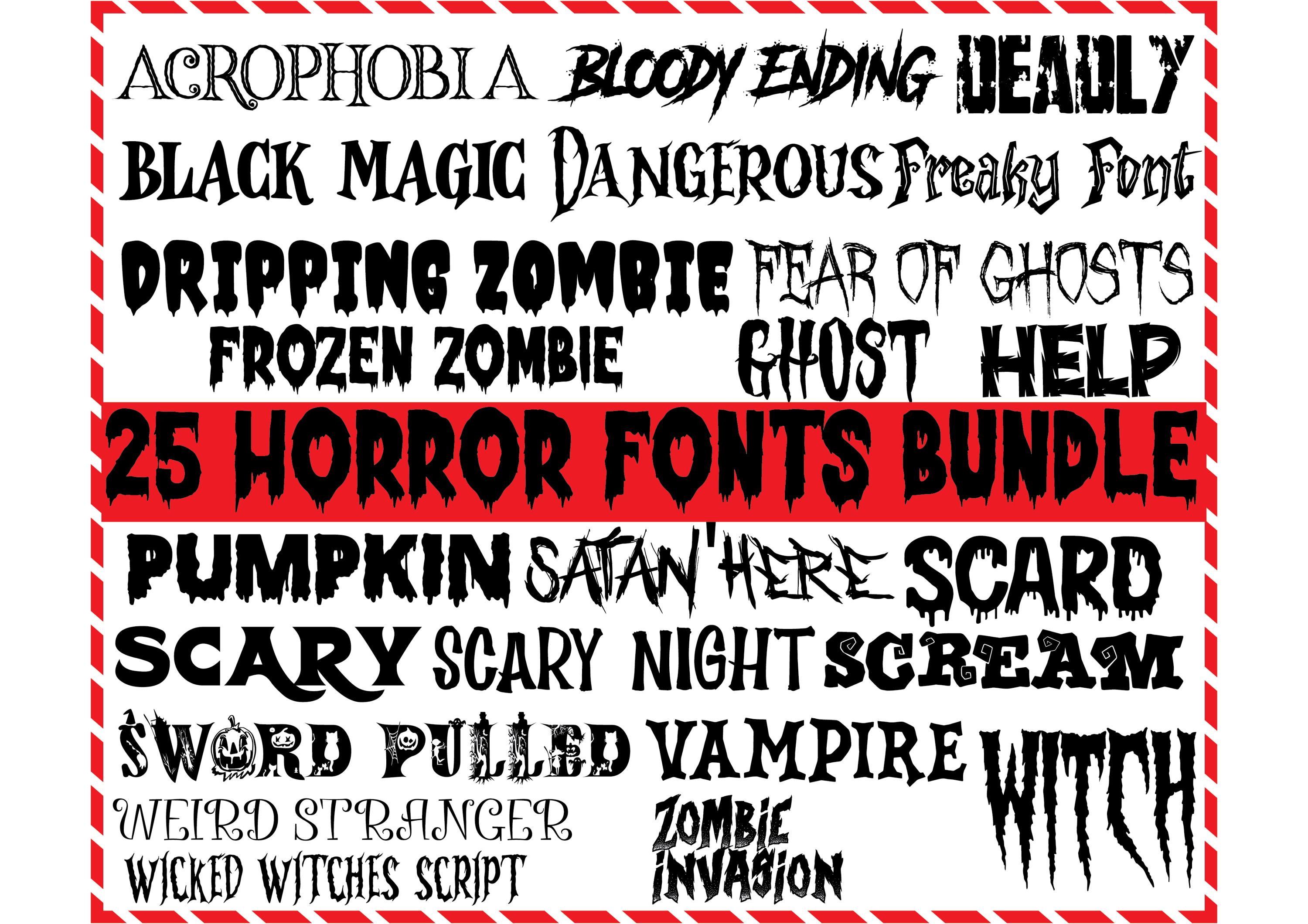25 Horror Font, Bundle SVG PNG, Horror Alphabet Svg, Bone Font Svg ...