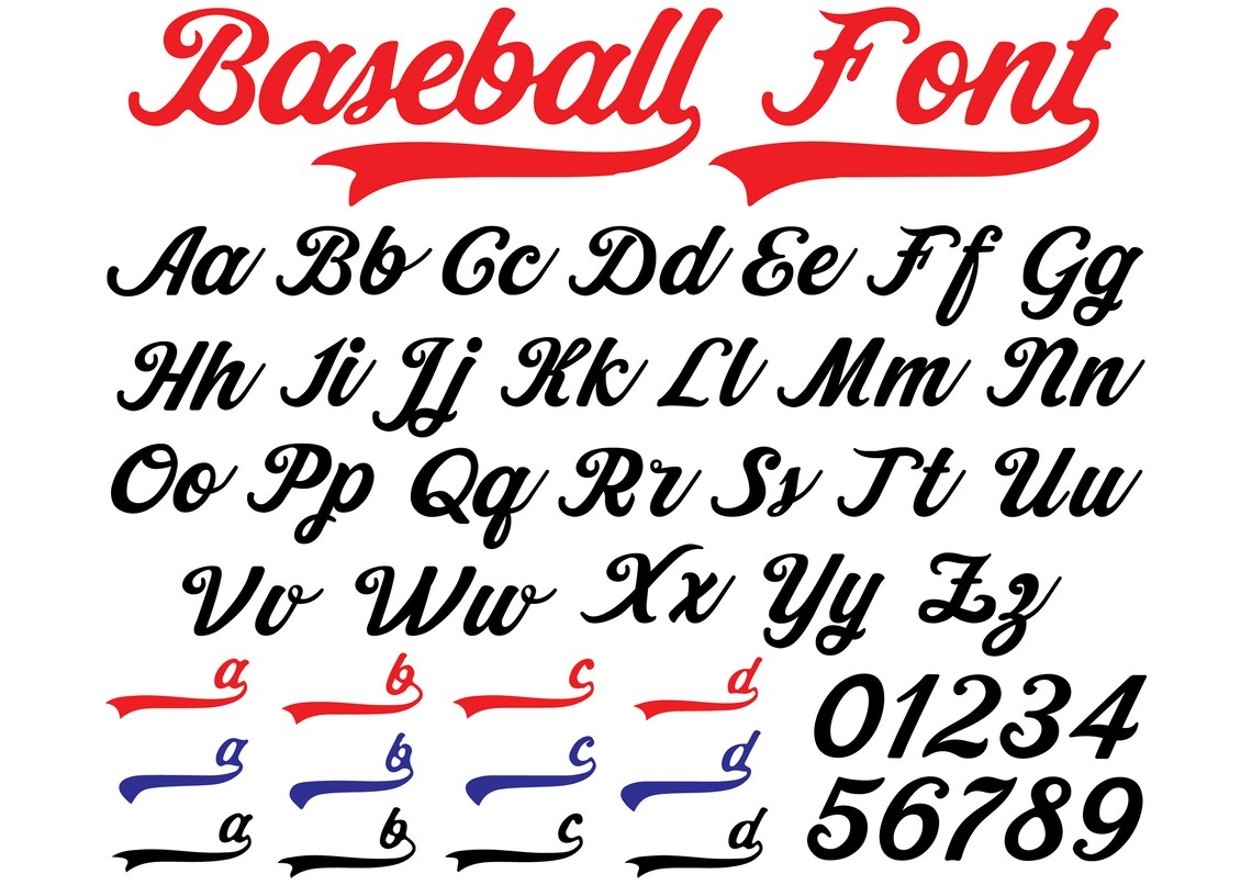 Baseball Font Svg, Font With Tail, Baseball Font TTF, PNG Text Tails ...
