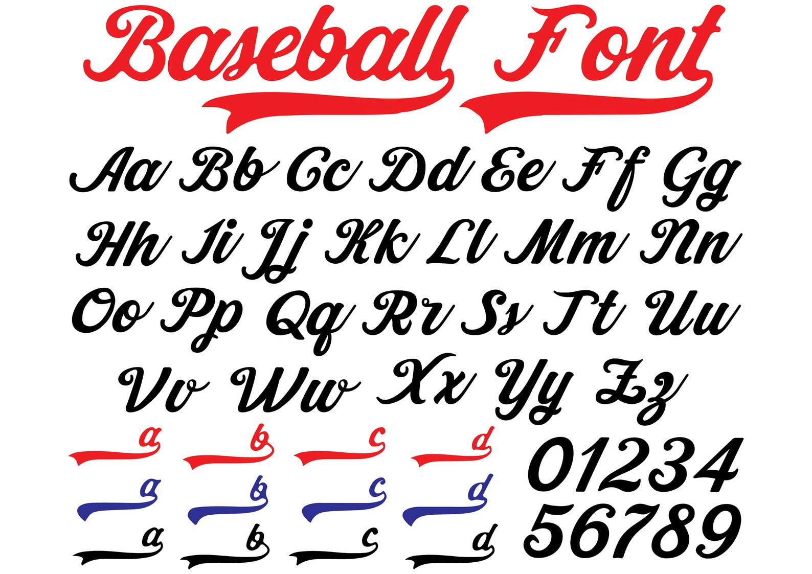 Baseball Font Svg, Font With Tail, Baseball Font TTF, PNG Text Tails ...