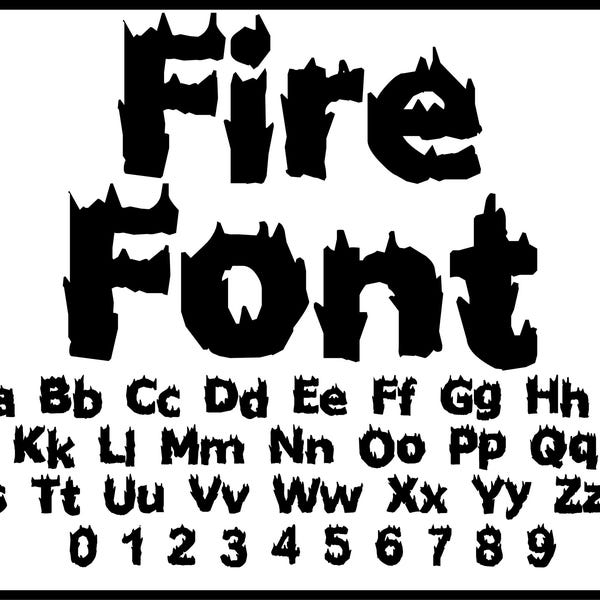 Thrasher Flame Font - Etsy