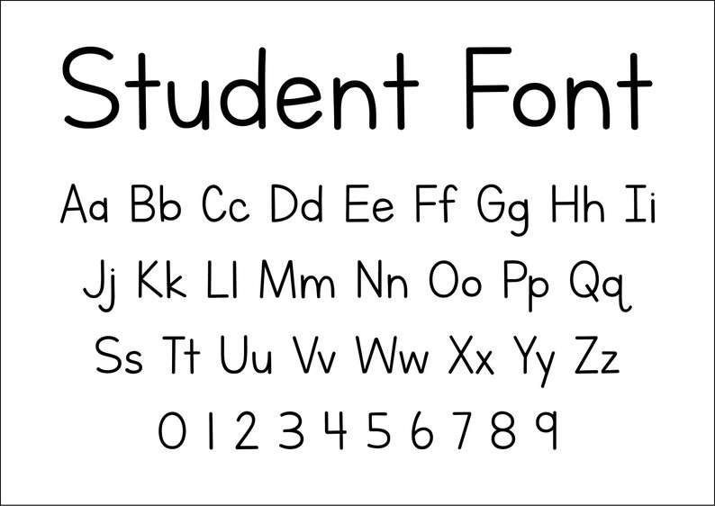 Student Font, Teacher Font, Student Fonts, Cricut Font, Handwriting ...