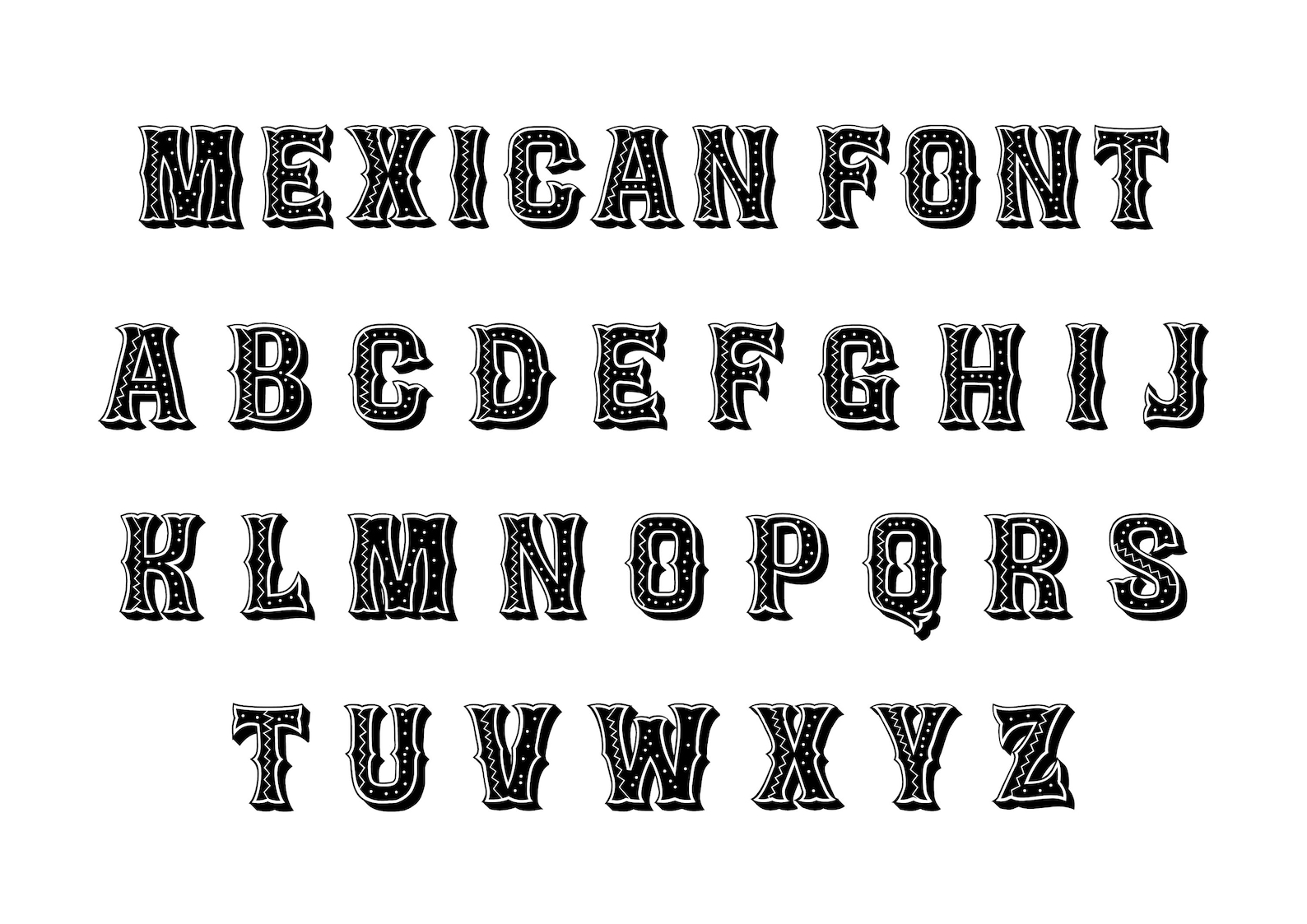 MEXICAN TEQUILA FONT, Mexican Alphabet, Mexican Letters, Letters and ...