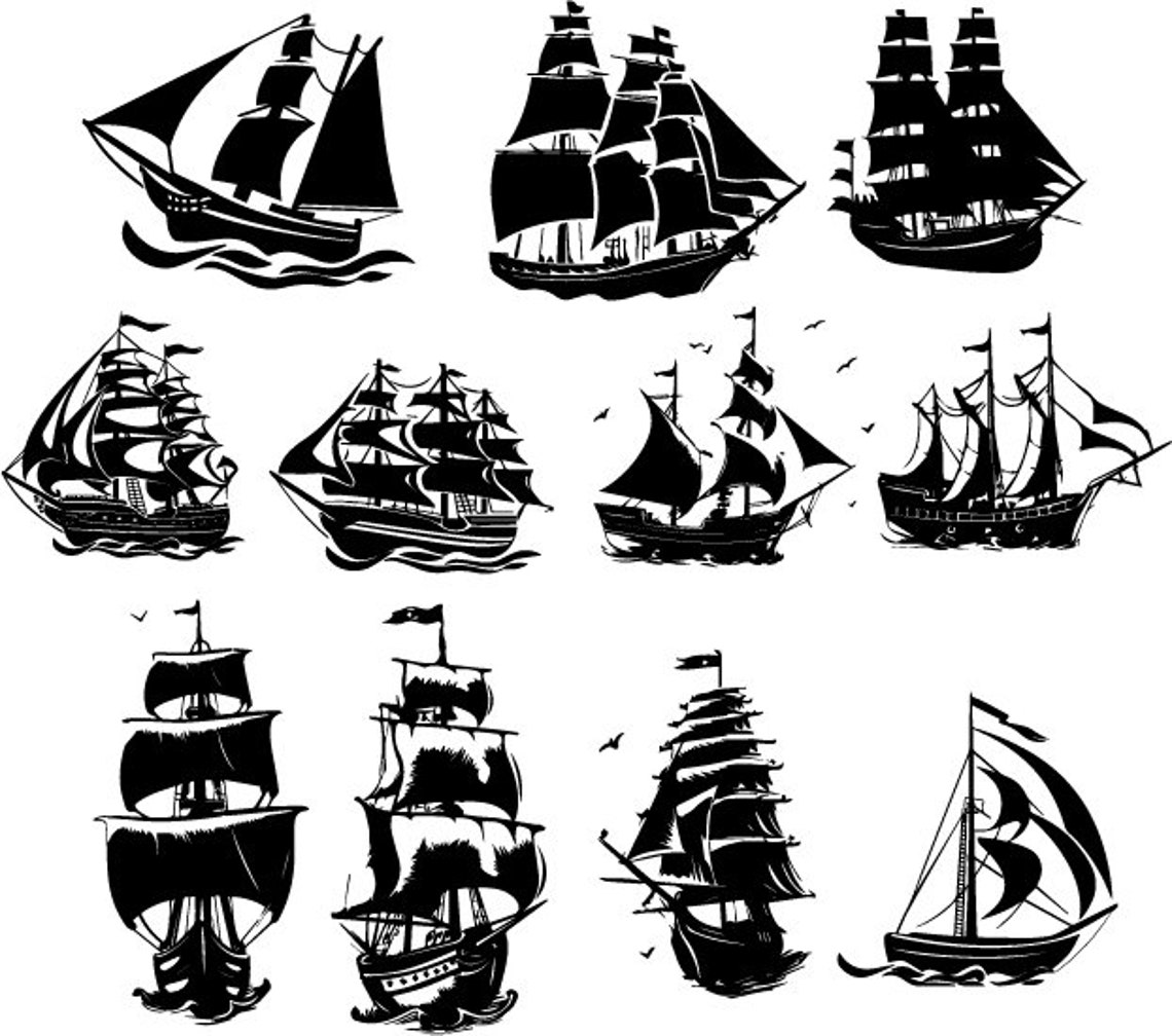 Boat SVG Bundle, Sail Boat SVG, Ship SVG, Speedboat Svg, Cruise Ship ...
