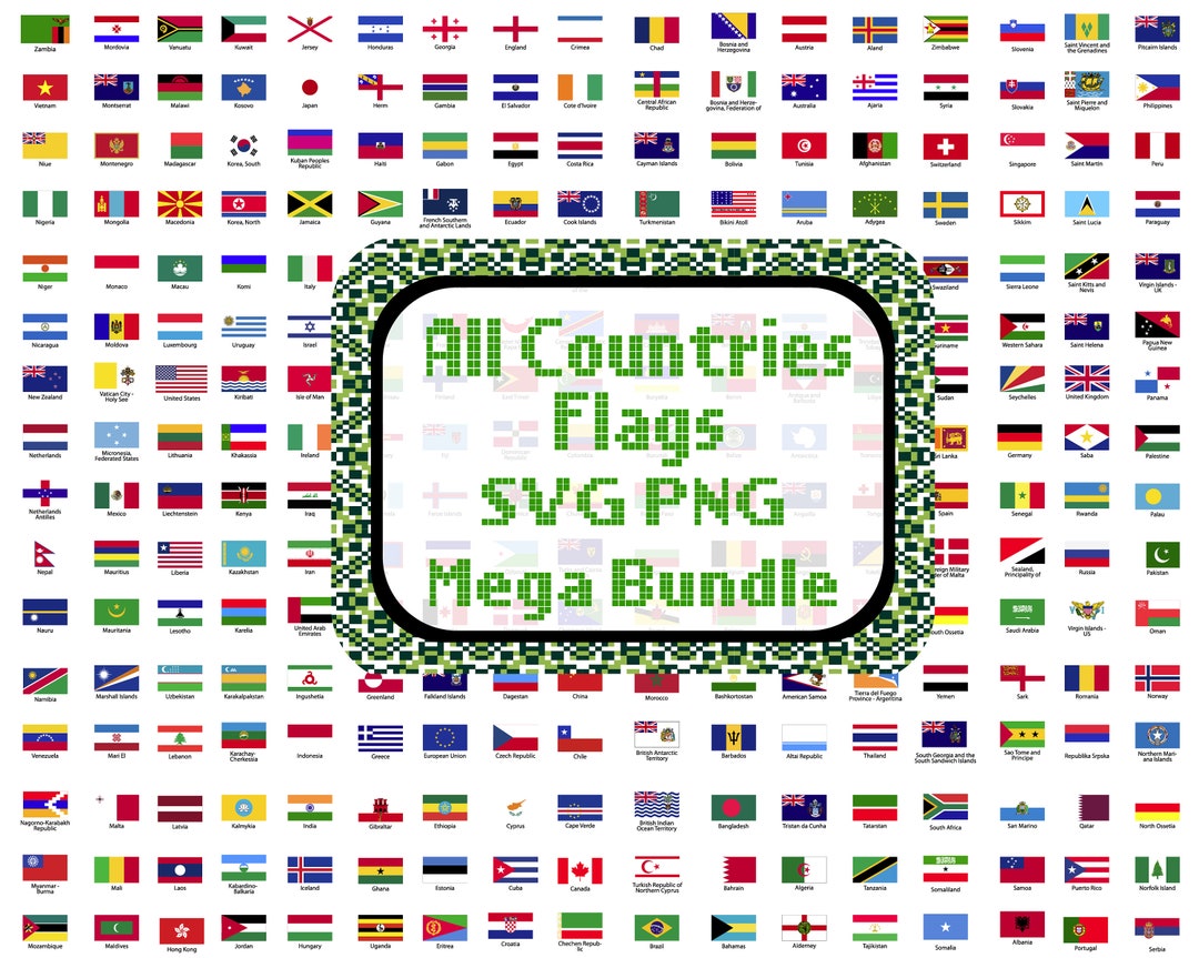 285 Flags SVG PNG Bundle, Country Flags Svg, Patriotic Svg, World Flags ...
